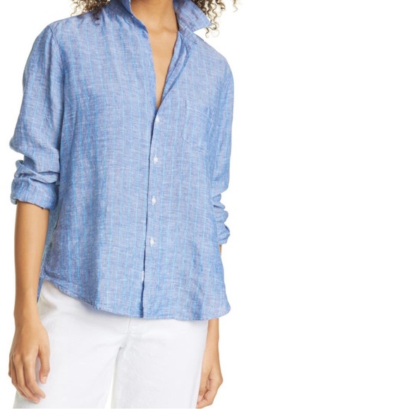 Frank & Eileen | Tops | Frank Eileen Stripe Buttonup Linen Shirt | Poshmark